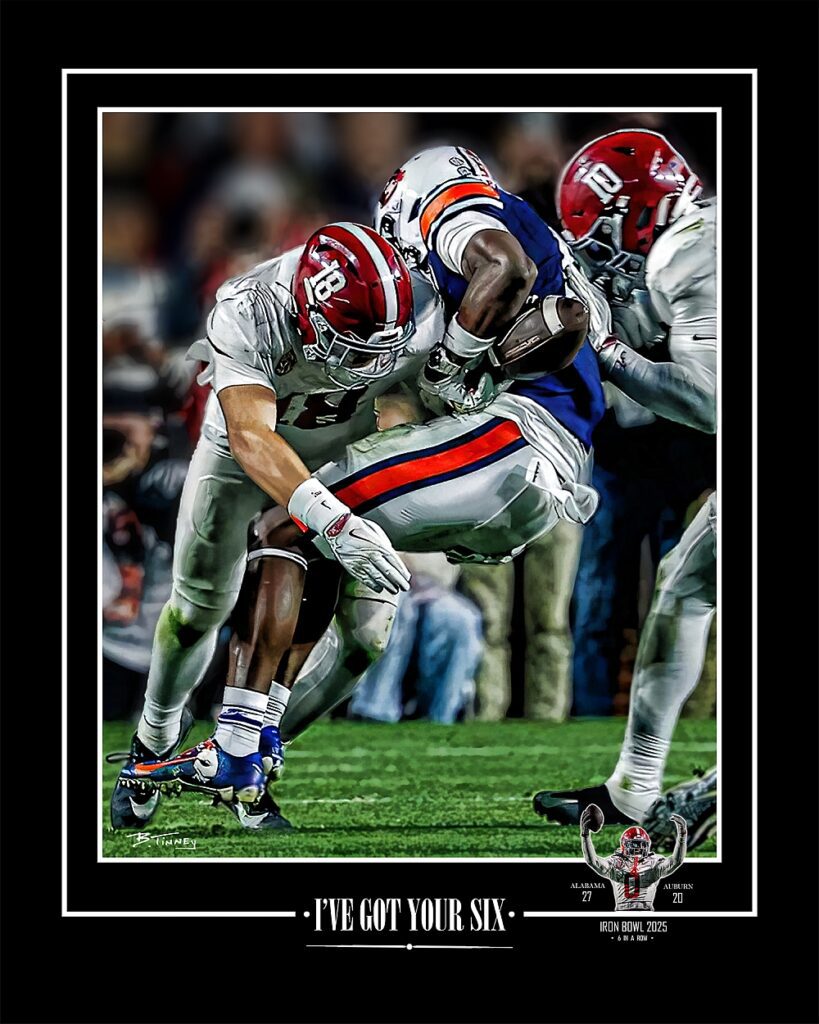 I've Got Your Six Iron Bowl 2025 print | The Beveled Edge